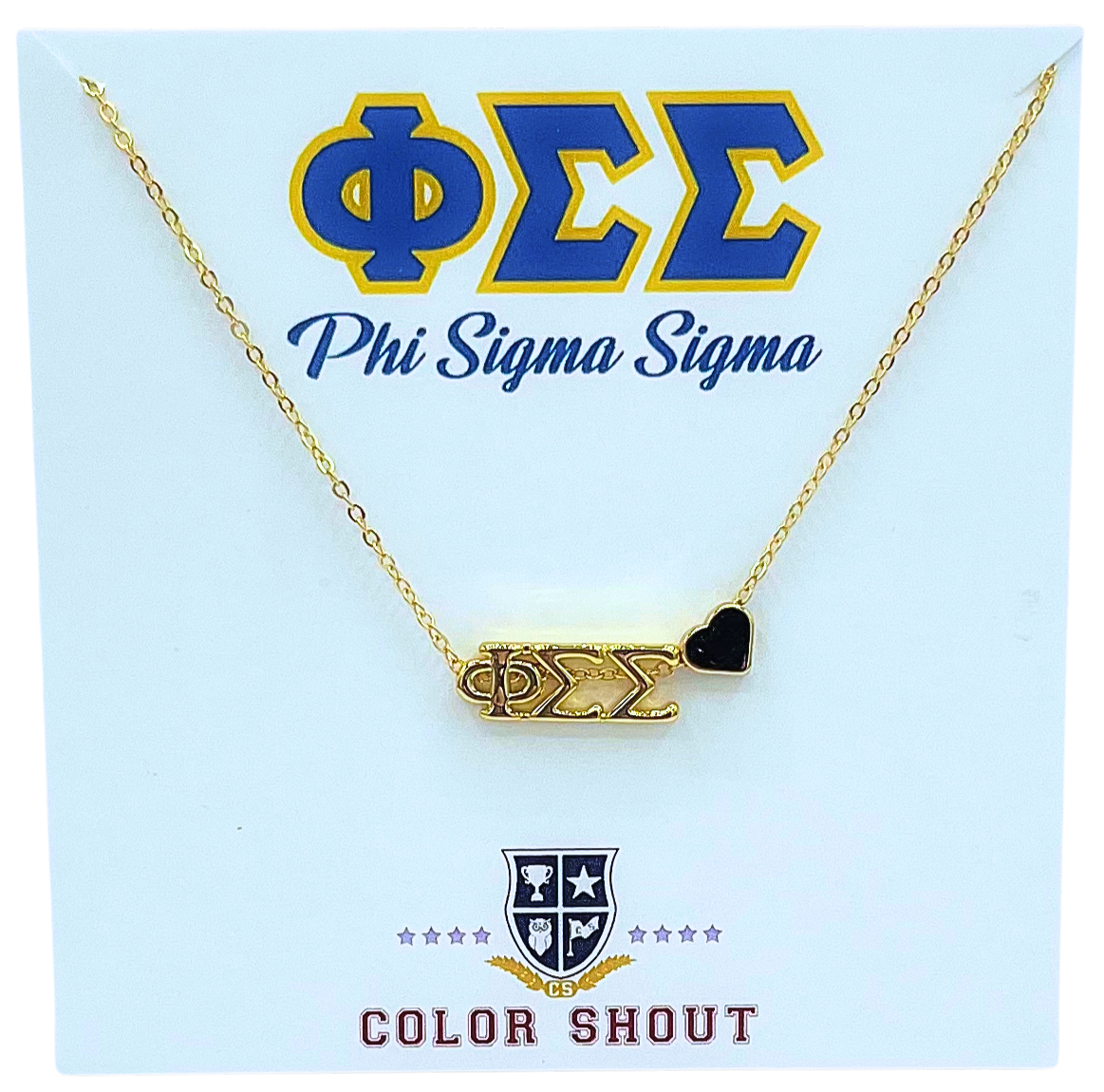 Color Shout Phi Sigma Sigma Sorority Gold Heart Necklace | Nordstrom