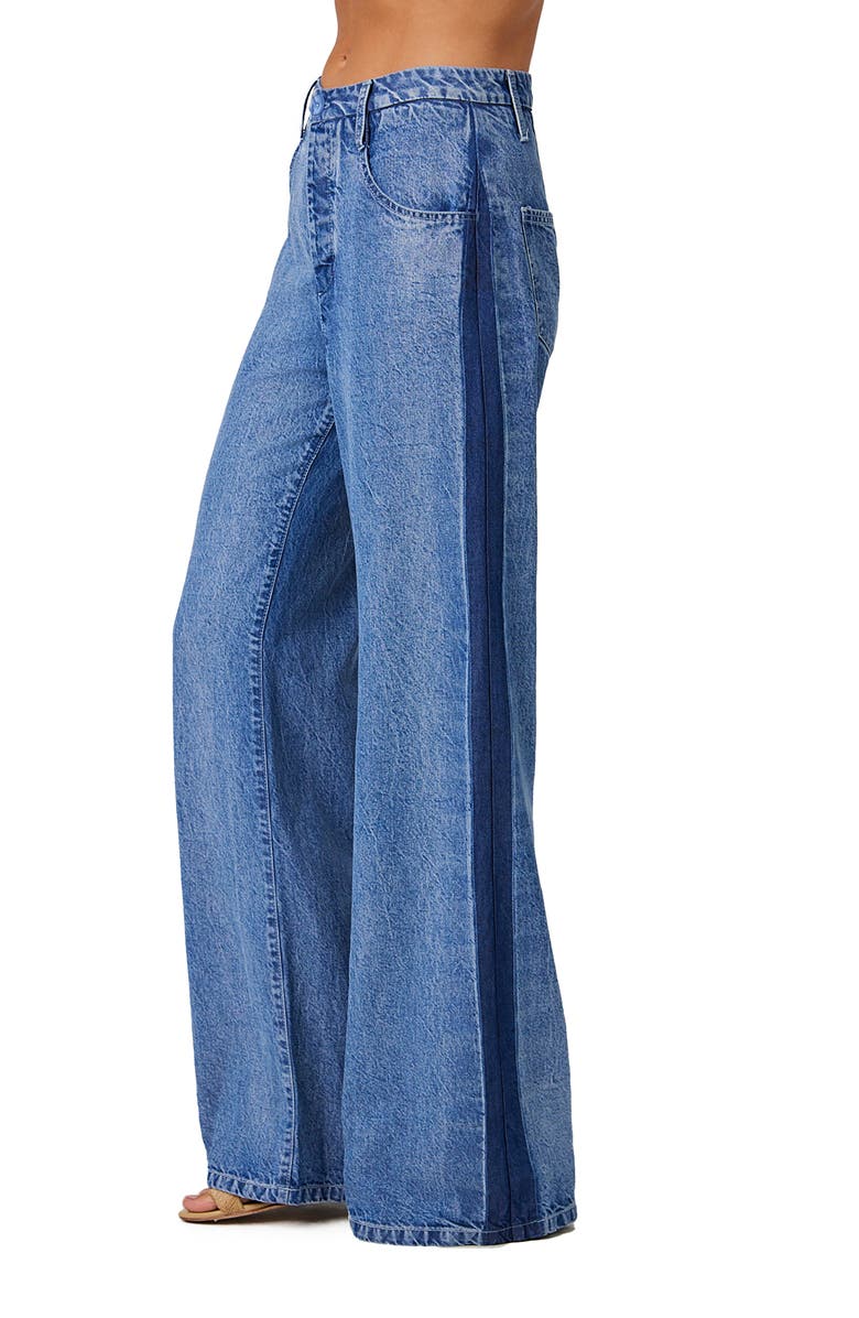 Bella Dahl Anya Side Tack Release Stripe Wide Leg Jeans | Nordstrom