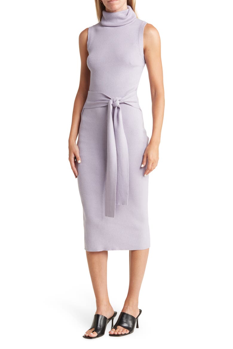 Tie Front Ribbed Cotton & Wool Blend Dress (Women) | Nordstromrack