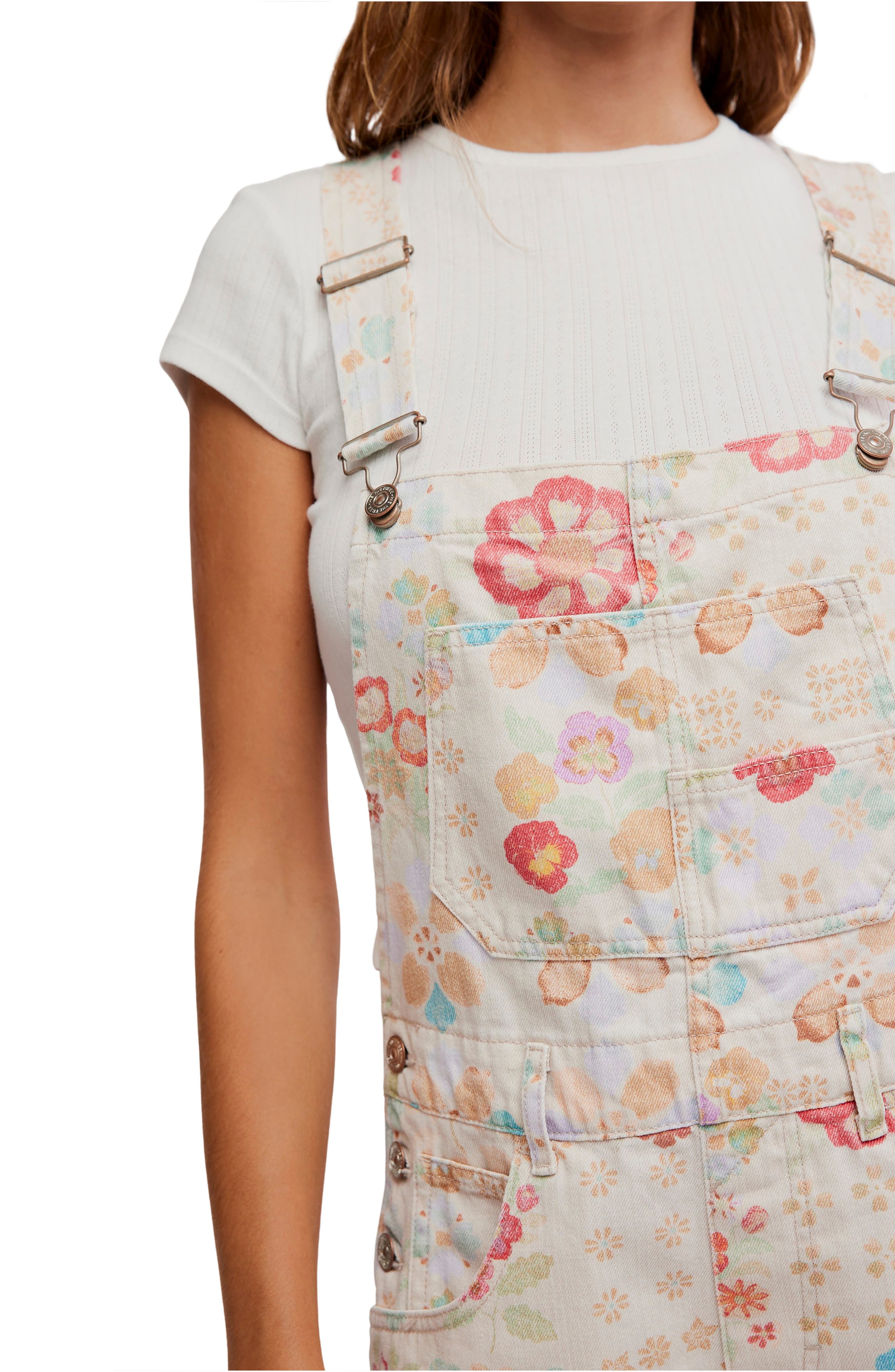 Free People Ziggy Floral Short Overalls | Nordstrom