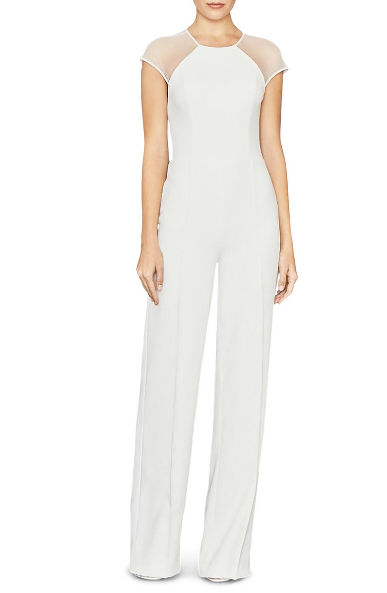 Amsale Cutout Mesh Back Stretch Crepe Jumpsuit | Nordstromrack