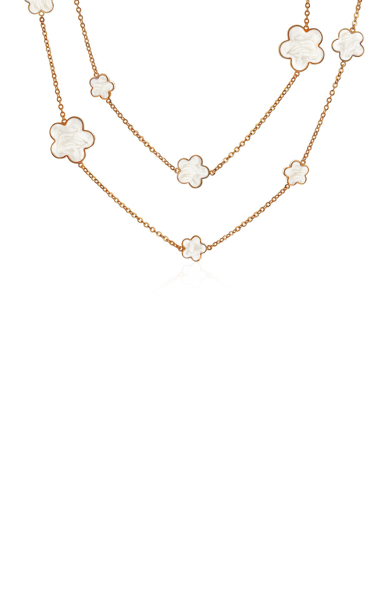 BLING JEWELRY Sterling Silver Clover Flower Long Necklace | Nordstromrack