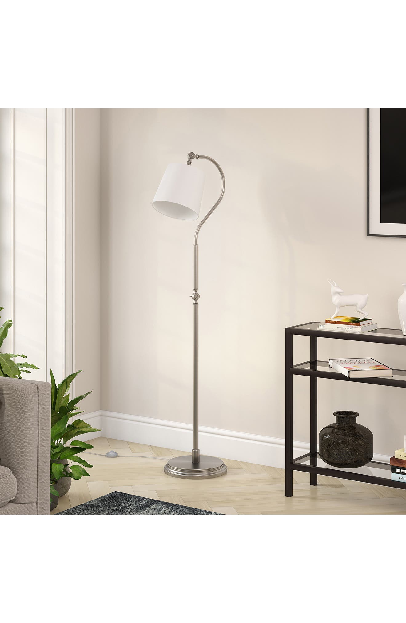 HUDSON AND CANAL Harland Brushed Nickel Arc Floor Lamp | Nordstromrack