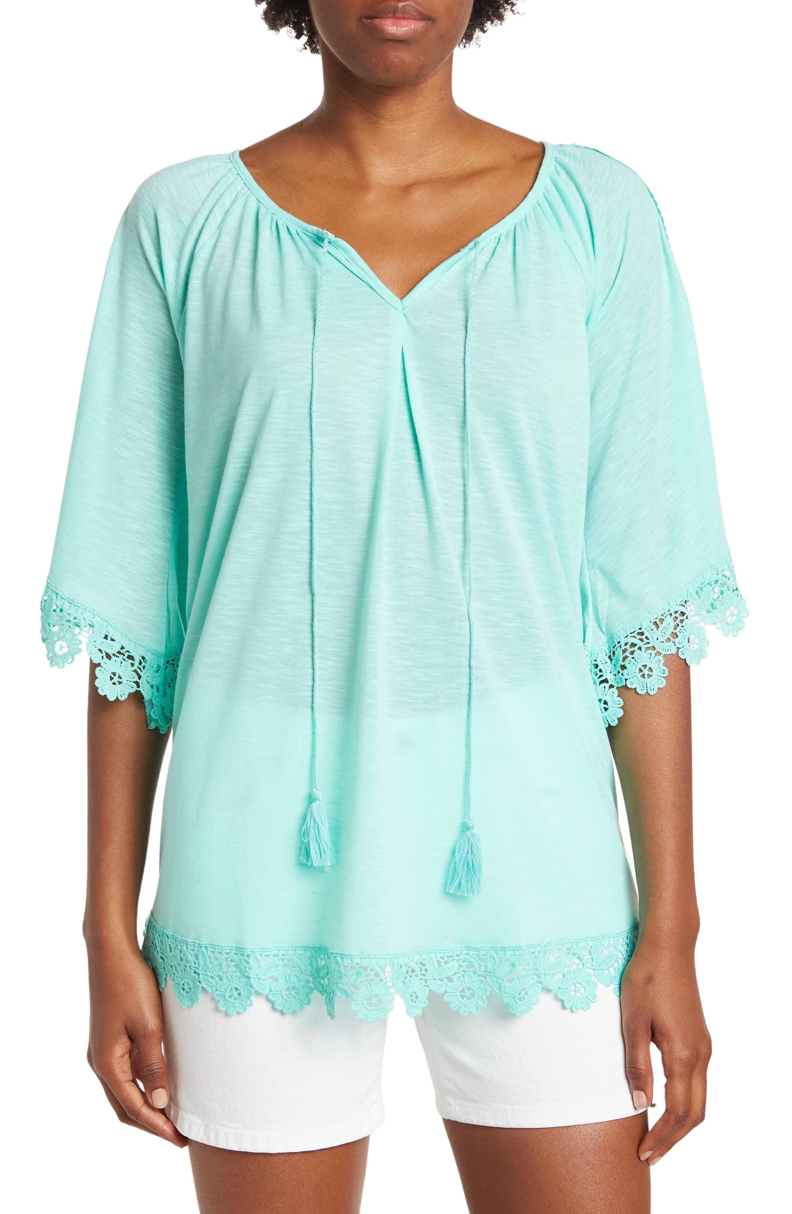 Forgotten Grace Crochet Trim Peasant Top | Nordstromrack