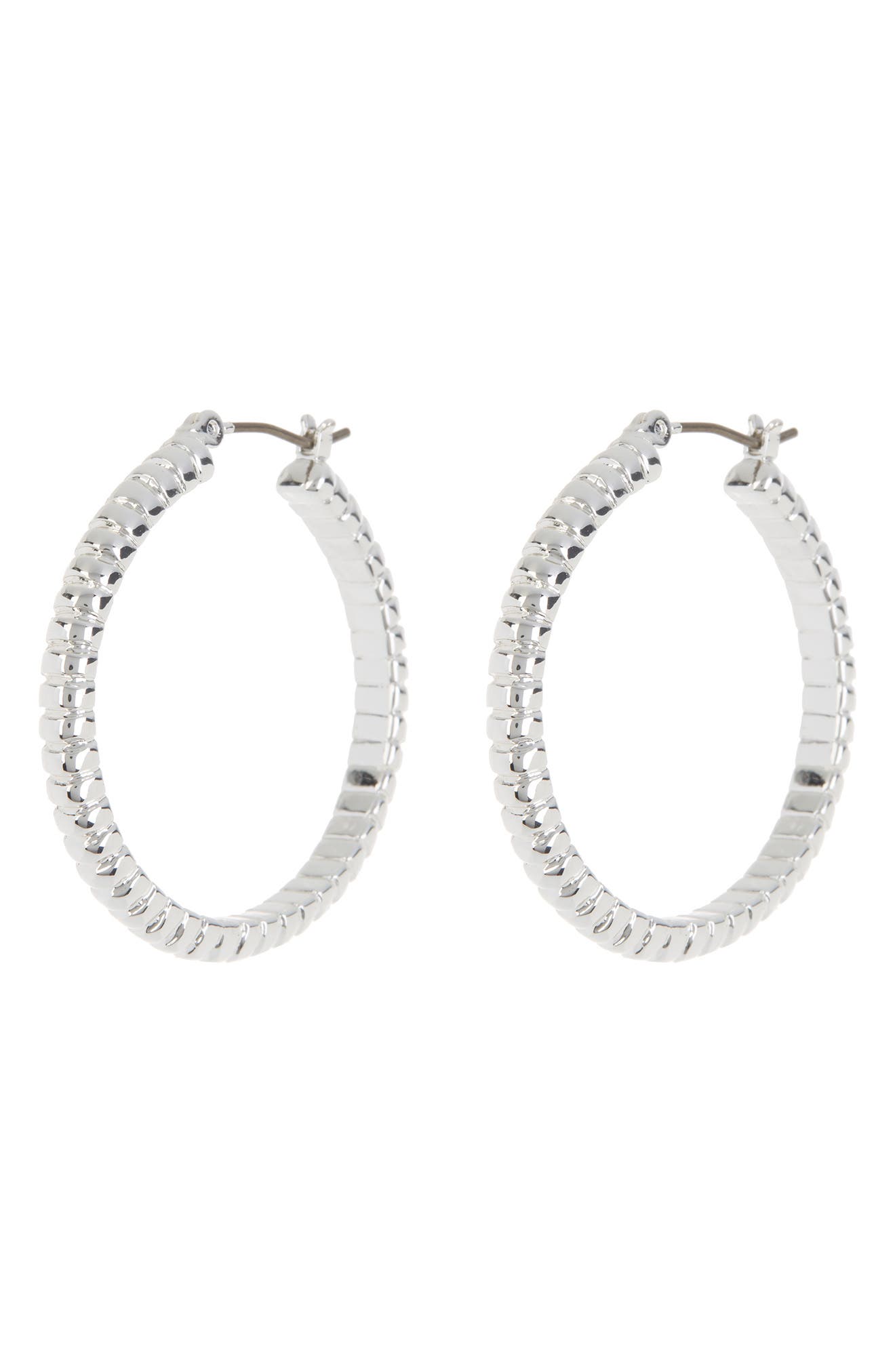 Anne Klein Omega Textured Hoop Earrings (Women) | Nordstromrack