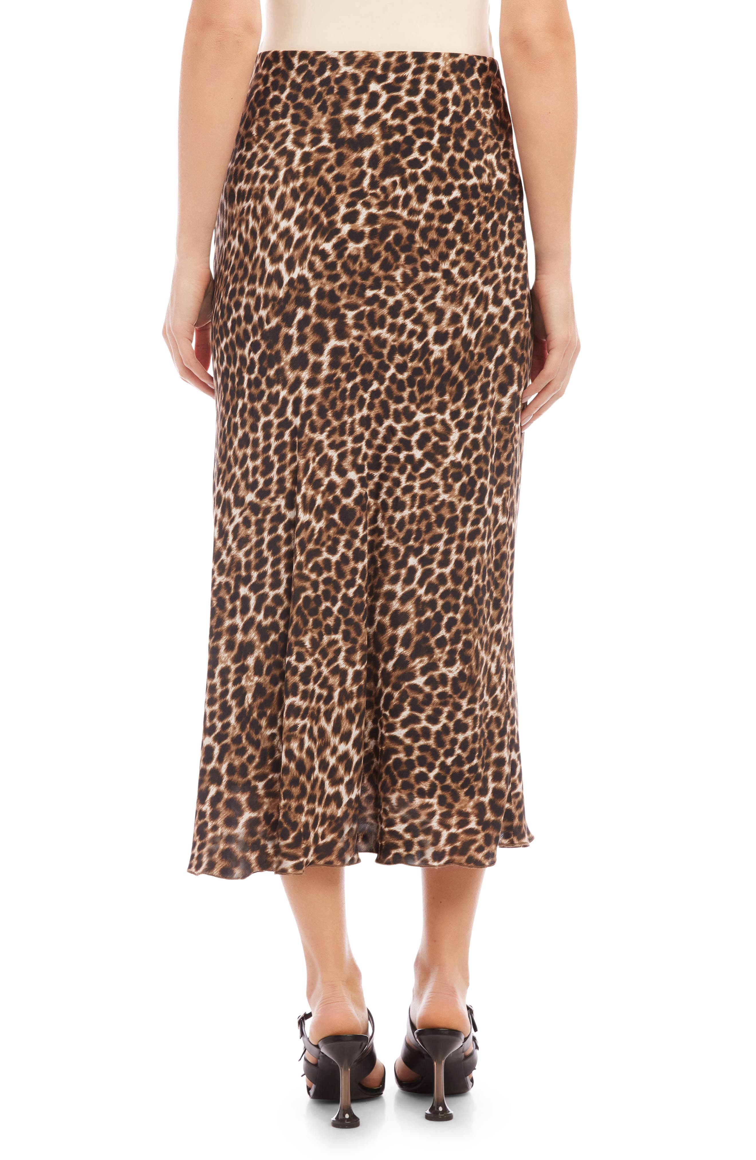 Karen Kane Leopard Print Bias Cut Midi Skirt | Nordstromrack