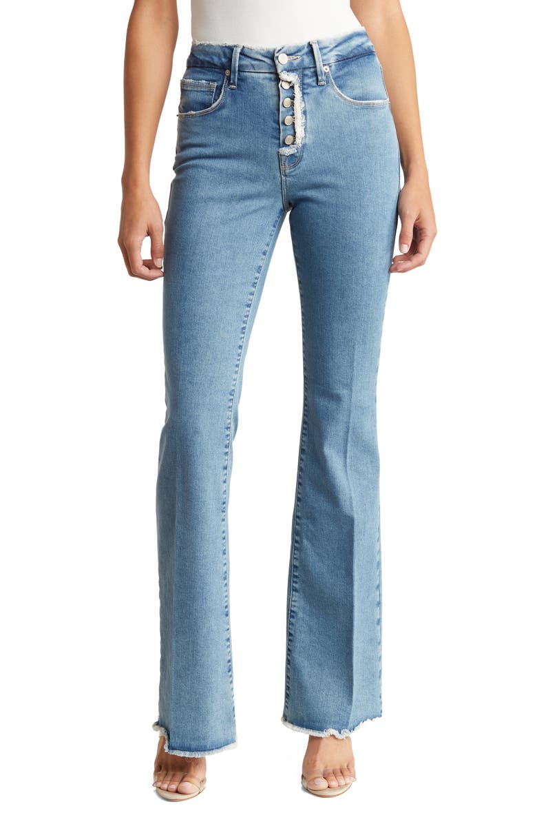 Good American Good Flare Raw Hem Jeans | Nordstromrack