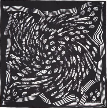 McQueen Vortex Skull Print Silk Scarf | Nordstrom