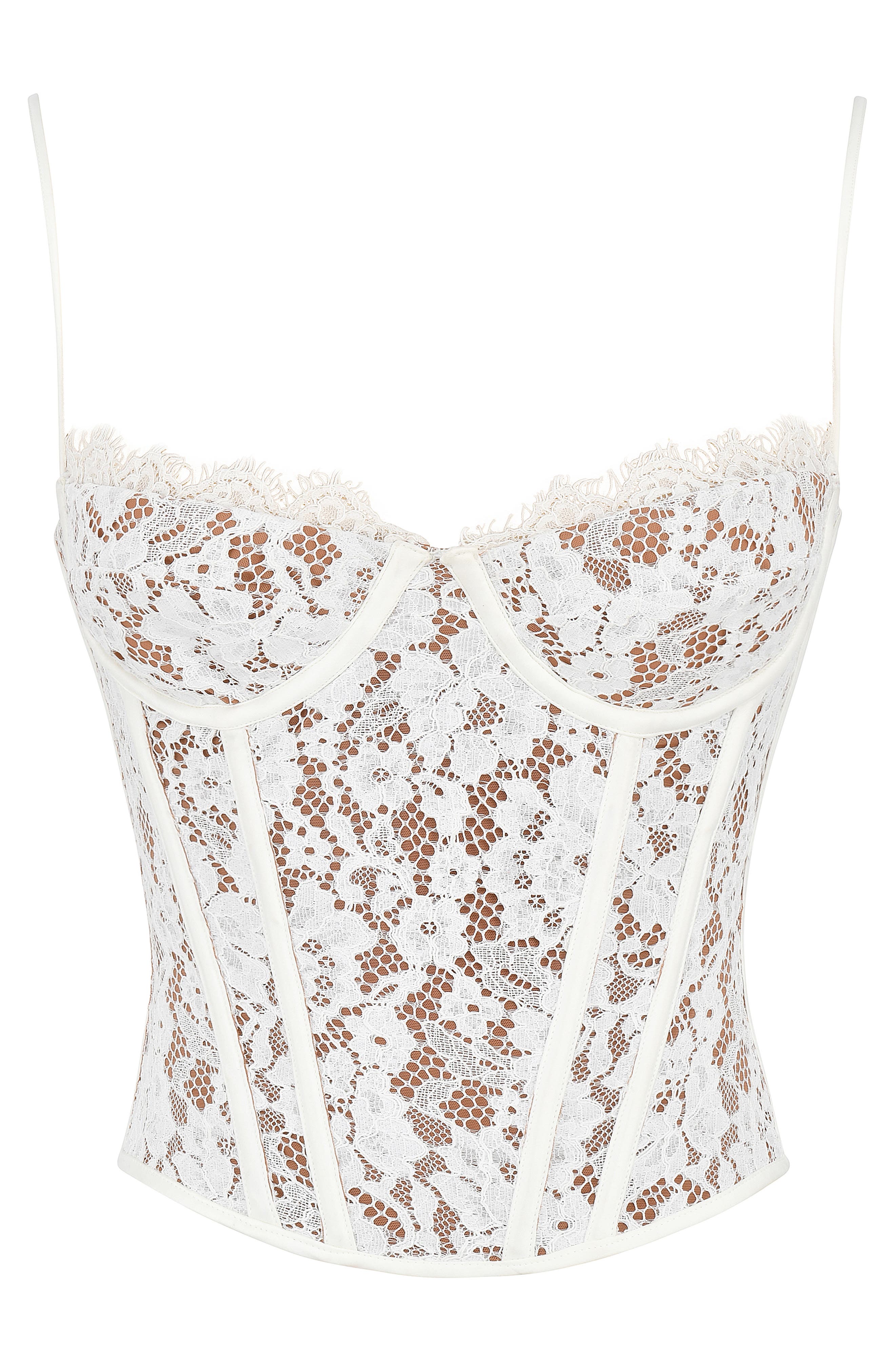 HOUSE OF CB Mila Floral Lace Underwire Corset Camisole | Nordstrom