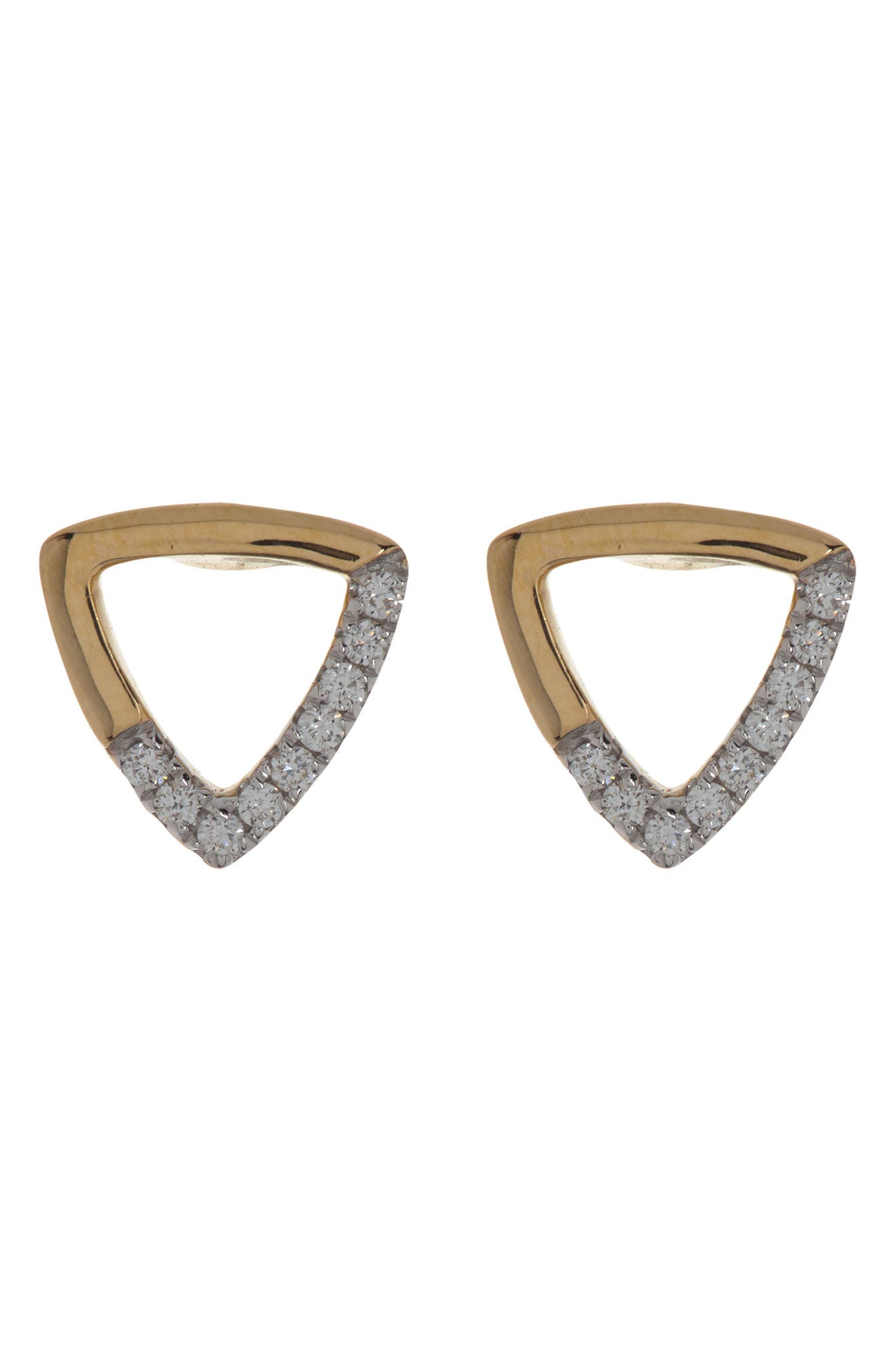 Bony Levy Icons 18K Yellow Gold Pave Diamond Triangle Stud Earrings - 0 ...