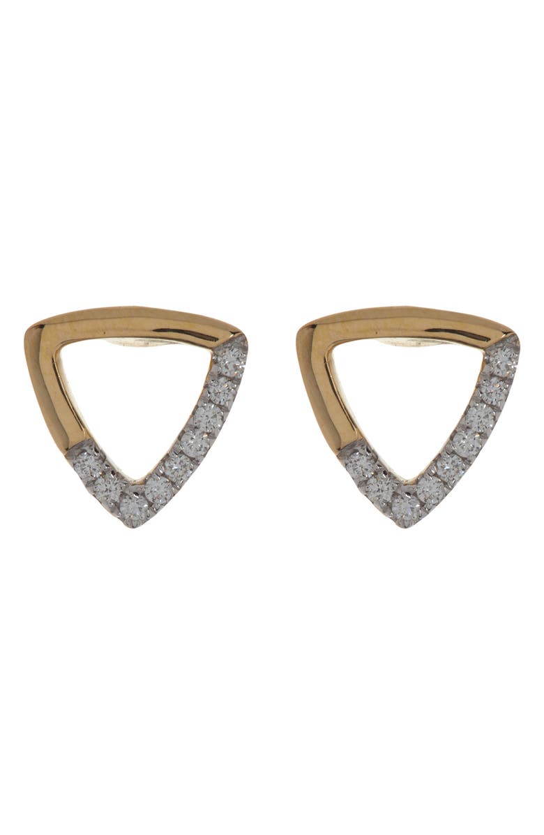 Bony Levy Icons 18K Yellow Gold Pave Diamond Triangle Stud Earrings - 0 ...