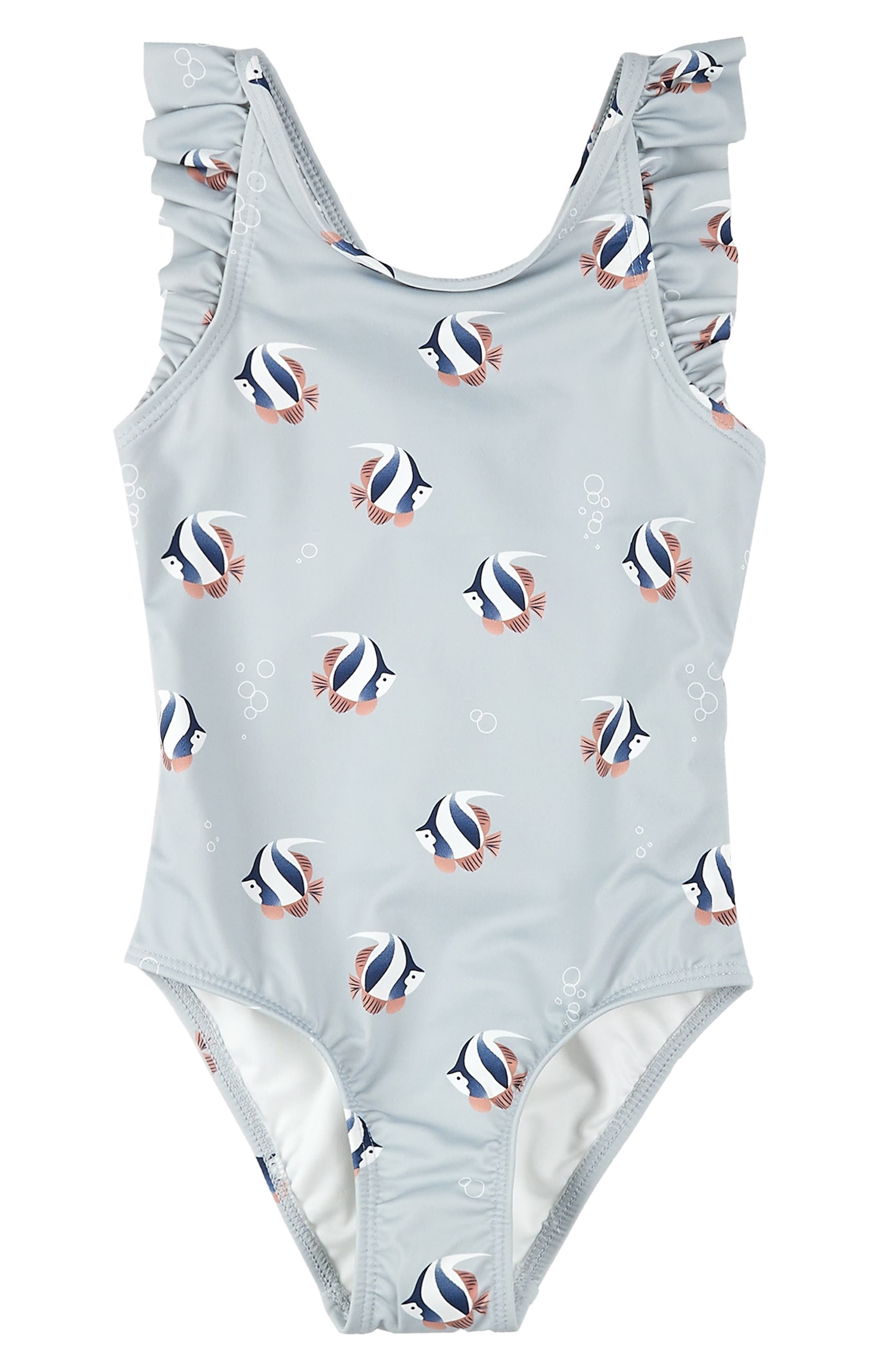 FIRSTS by Petit Lem Tropical Fish Print One-Piece Swimsuit | Nordstromrack