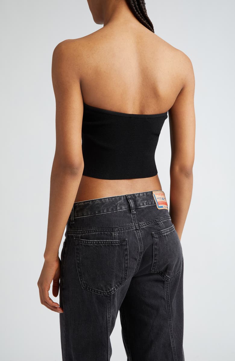 DIESEL® Clarksvillex Logo Embellished Cutout Rib Tube Top | Nordstromrack