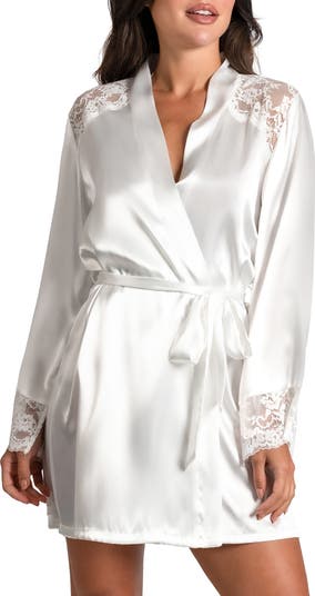 In Bloom by Jonquil Love Me Now Lace Trim Satin Robe | Nordstrom