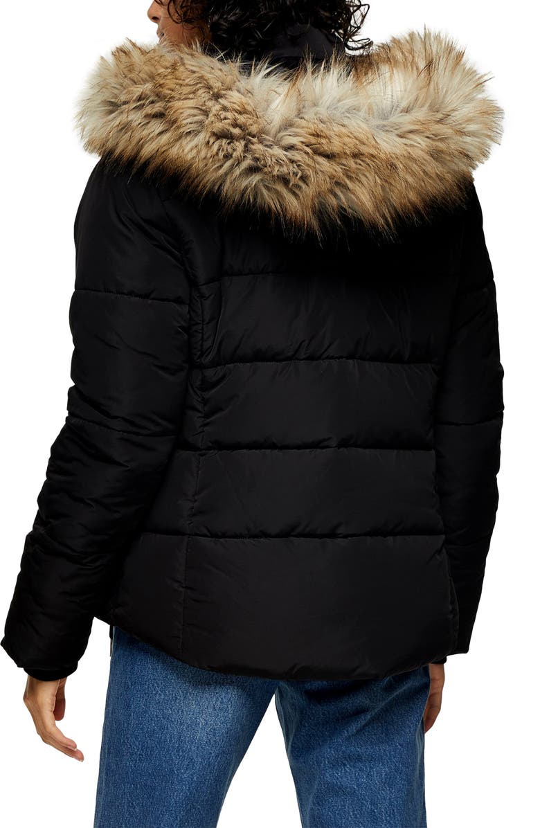 Topshop Frieda Faux Fur Trim Jacket | Nordstromrack