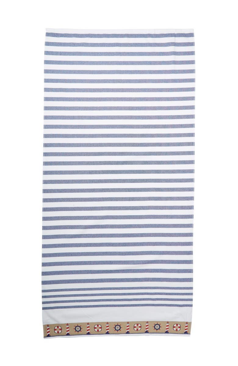 DOHLER Vanguard Nautical Border Beach Towel - Navy | Nordstromrack