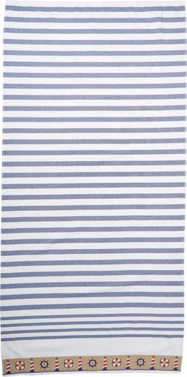 DOHLER Vanguard Nautical Border Beach Towel - Navy | Nordstromrack