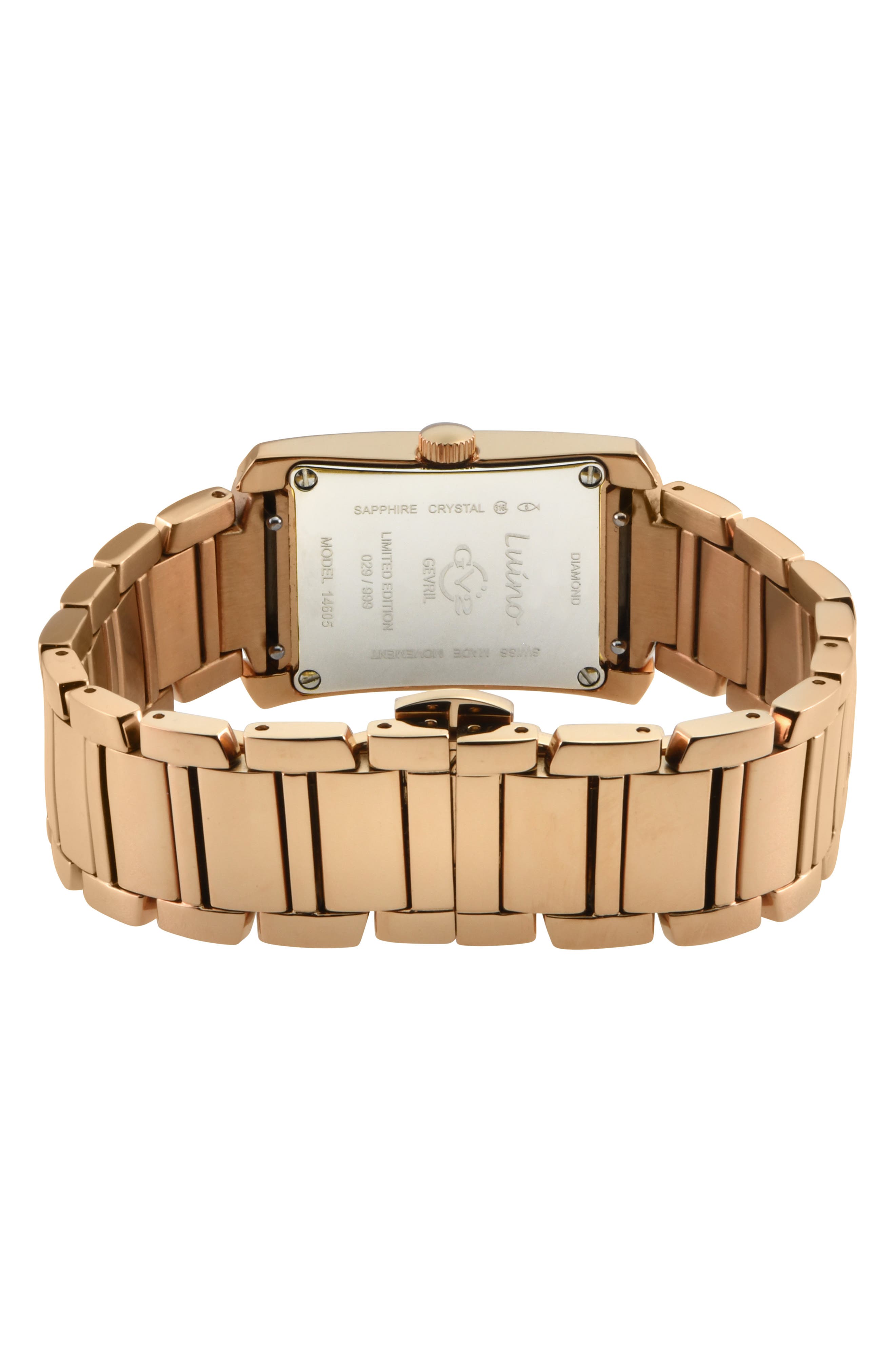 GV2 Women's Rose Gold-Tone Luino Diamond Dial Bracelet Watch, 29.5mm ...