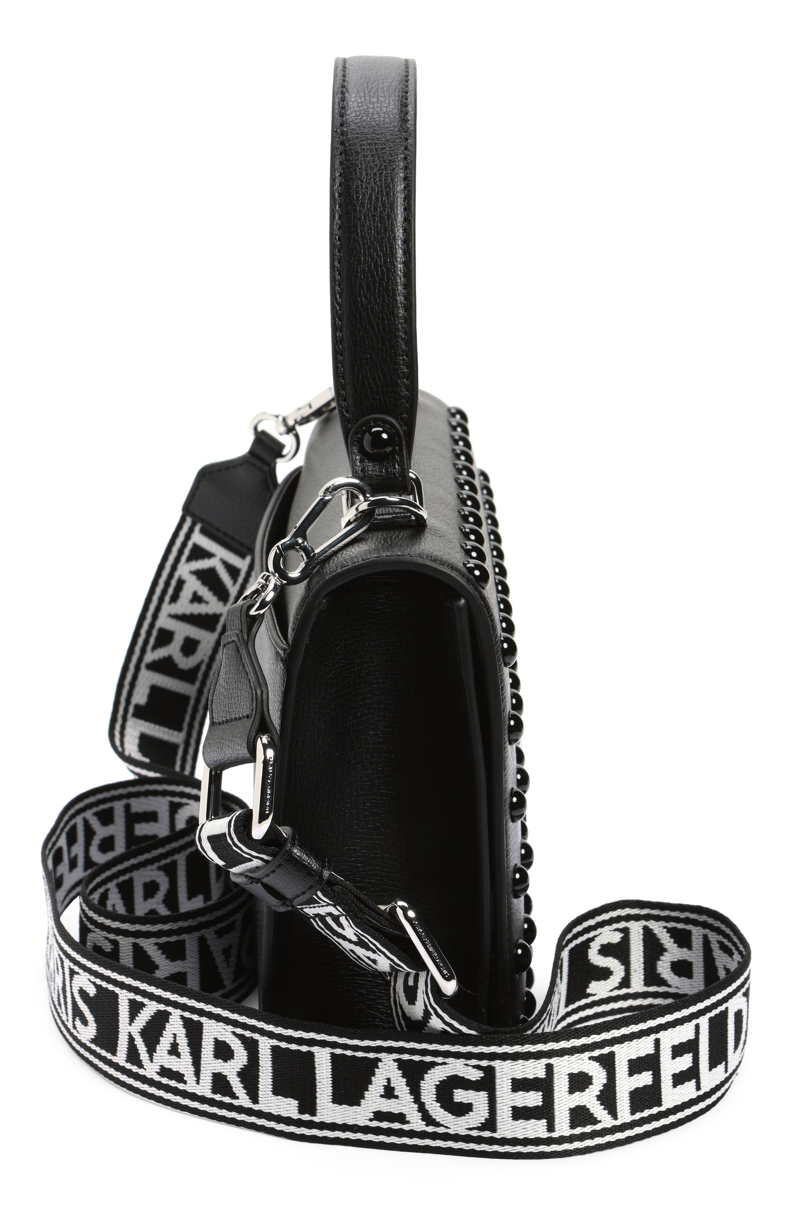 KARL LAGERFELD PARIS Simone Studded Top Handle Leather Bag | Nordstromrack