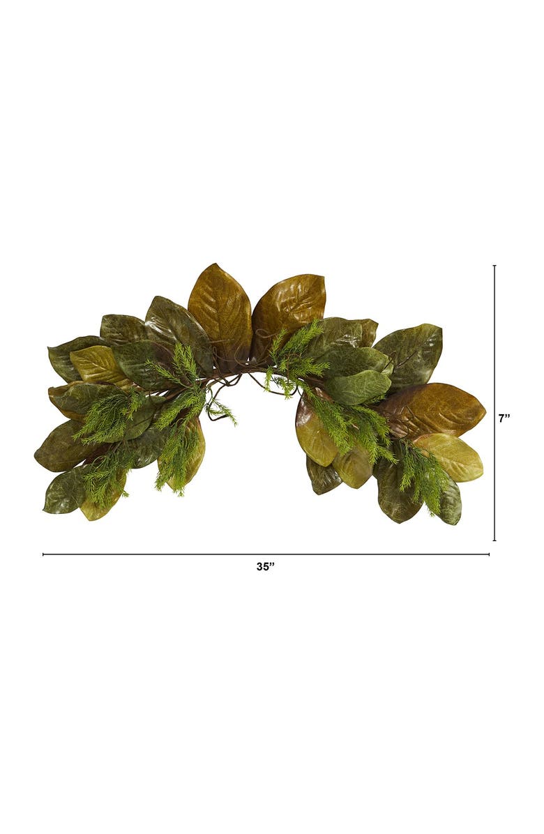 NEARLY NATURAL 35" Fall Magnolia Leaf Artificial Swag | Nordstromrack