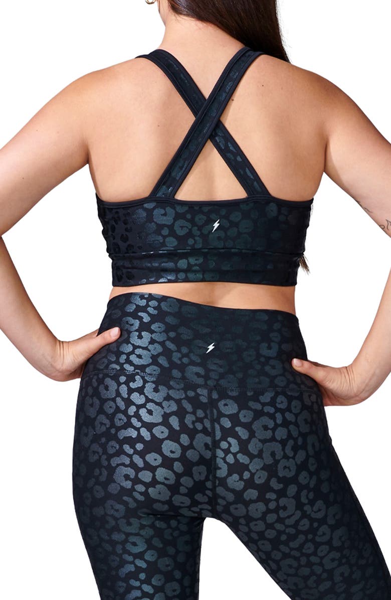 ELECTRIC YOGA Independence Leopard Design Sports Bra | Nordstromrack