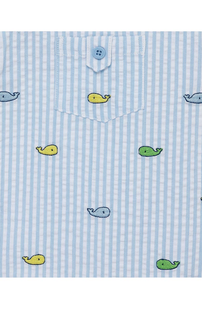 Little Me Embroidered Seersucker Cotton Romper & Bucket Hat Set ...