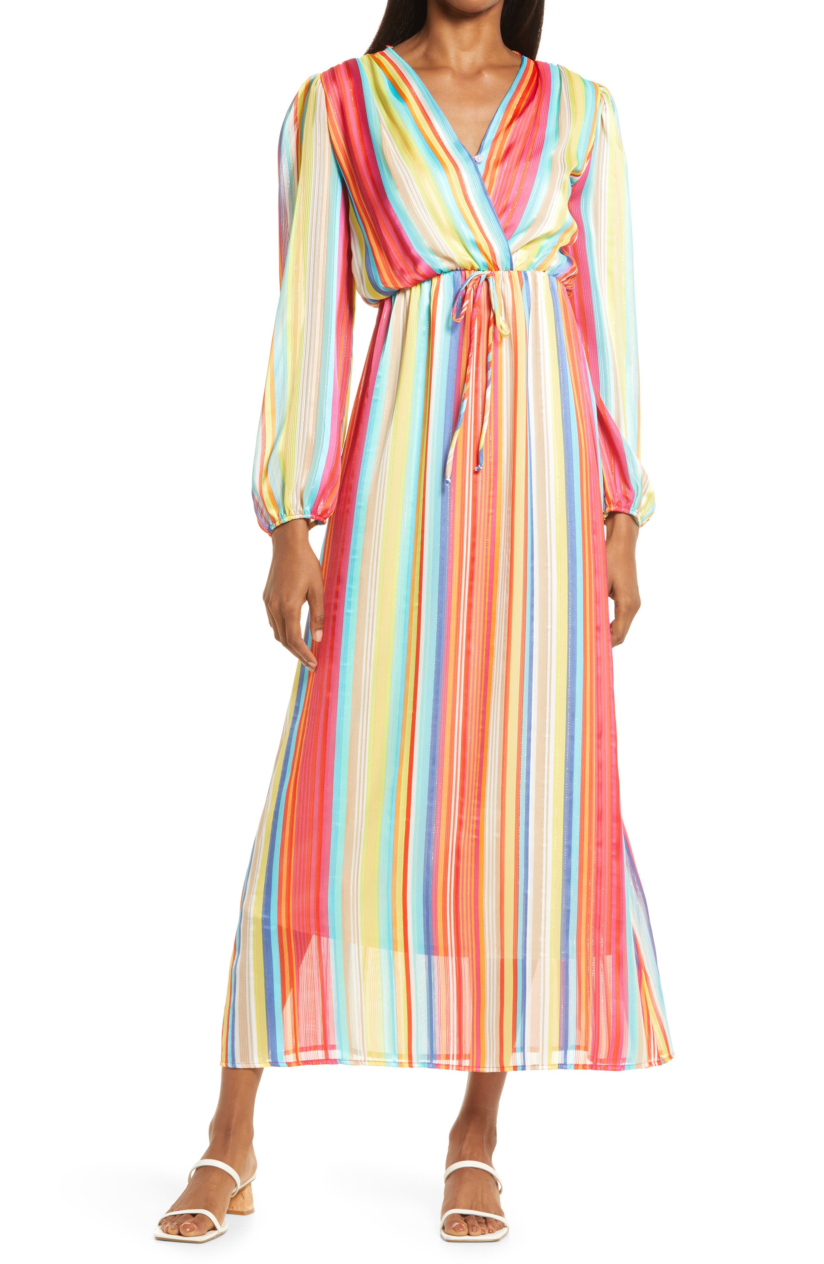 Rainbow Long Sleeve Maxi Dress (Women) | Nordstromrack