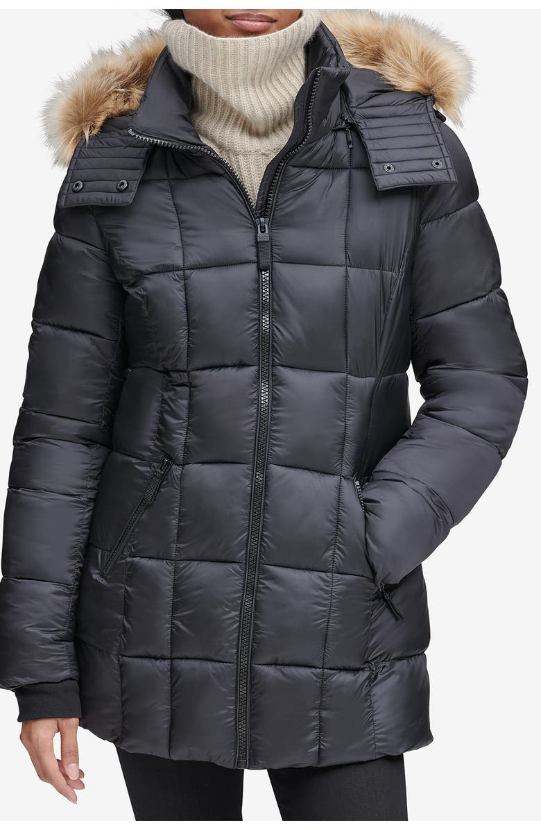 Marc New York Maddy Quilted Faux Fur Trim Hooded Puffer Jacket ...