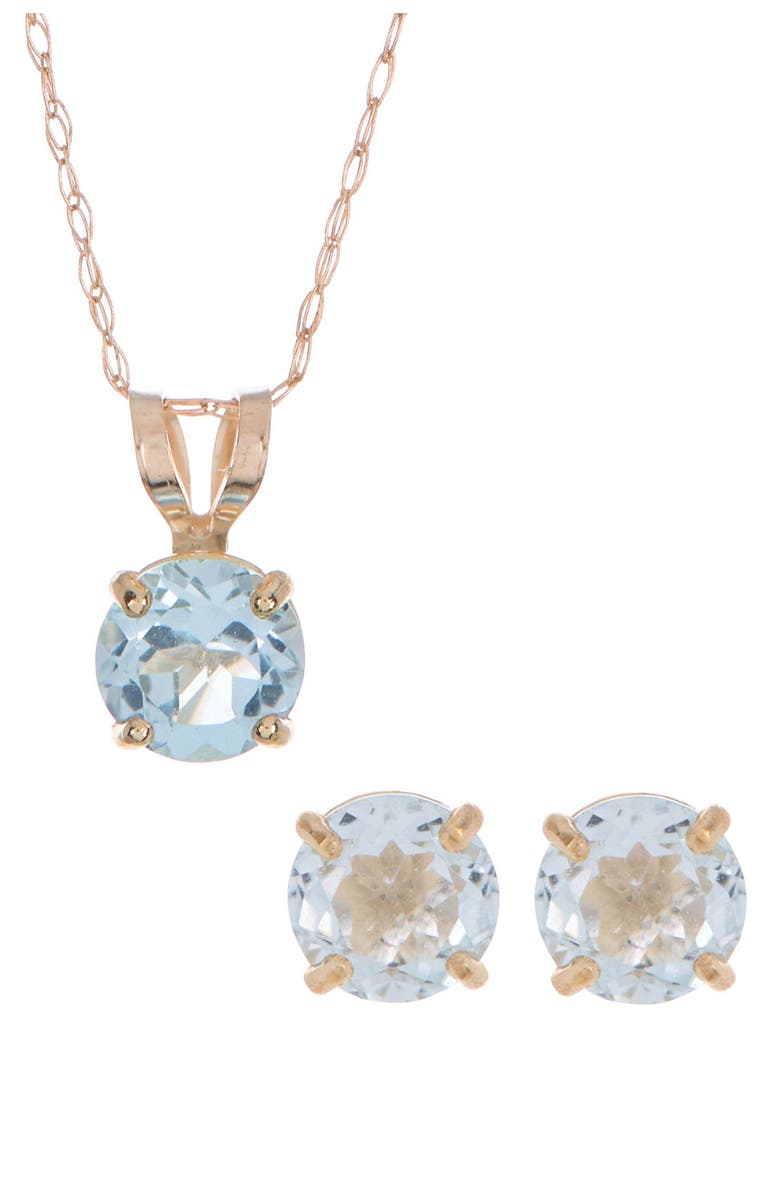 CANDELA JEWELRY 10K Yellow Gold Blue Topaz Pendant Necklace | Nordstromrack