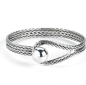 SAMUEL B. Sterling Silver Polished High Ball Buckle Bracelet ...