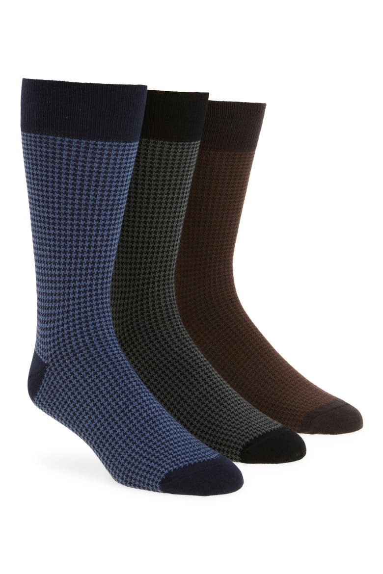 Assorted 3-Pack Combed Cotton Blend Dress Socks (Men) | Nordstromrack