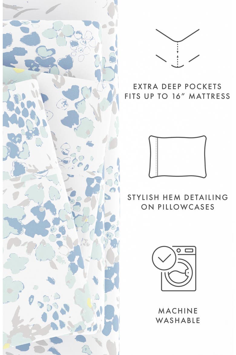 HOME SPUN Premium Ultra Soft Violets Pattern 4-Piece Bed Sheets Set ...