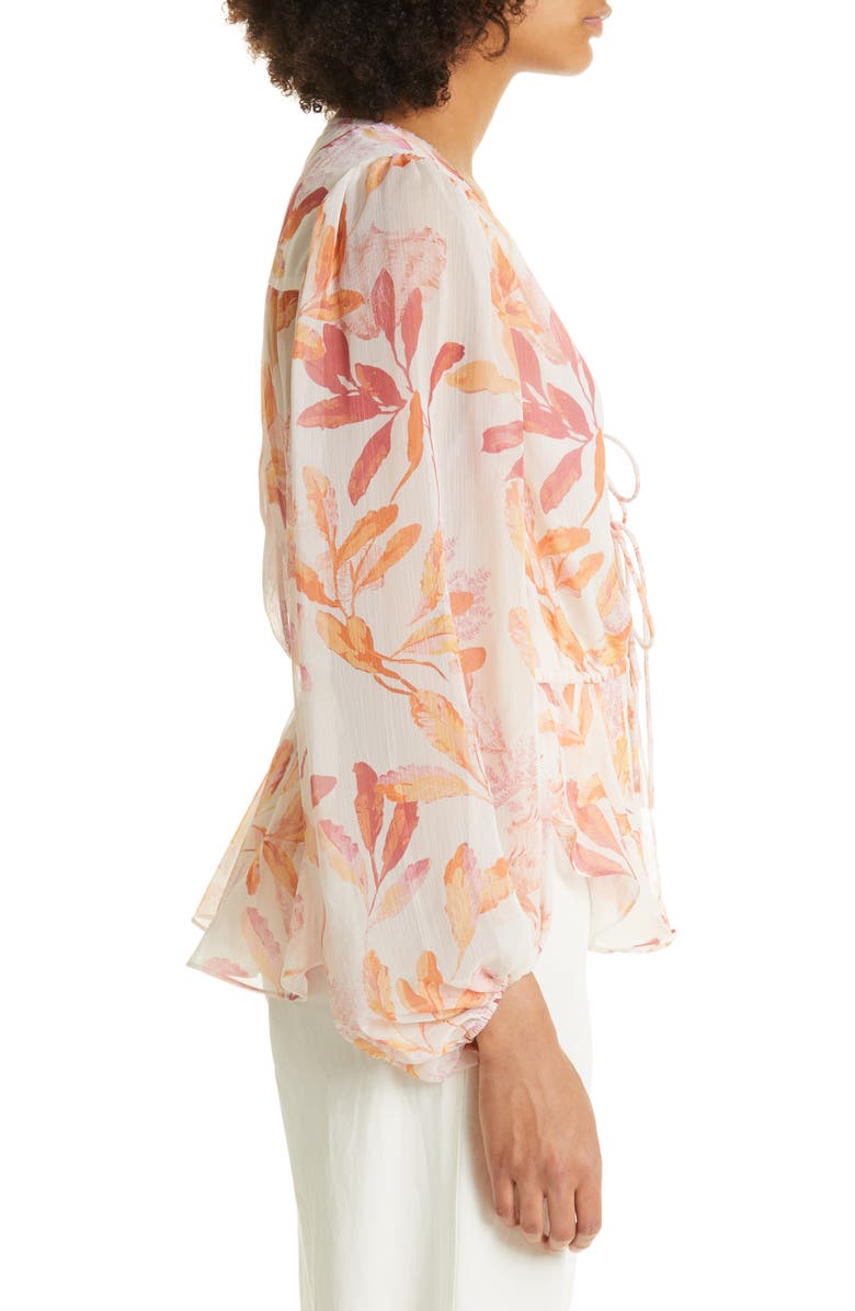 Ted Baker London Harper Floral Tie Front Blouse | Nordstromrack