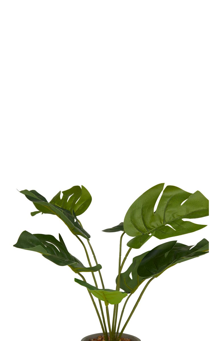 GINGER BIRCH STUDIO Green Faux Foliage Monstera Artificial Plant with ...