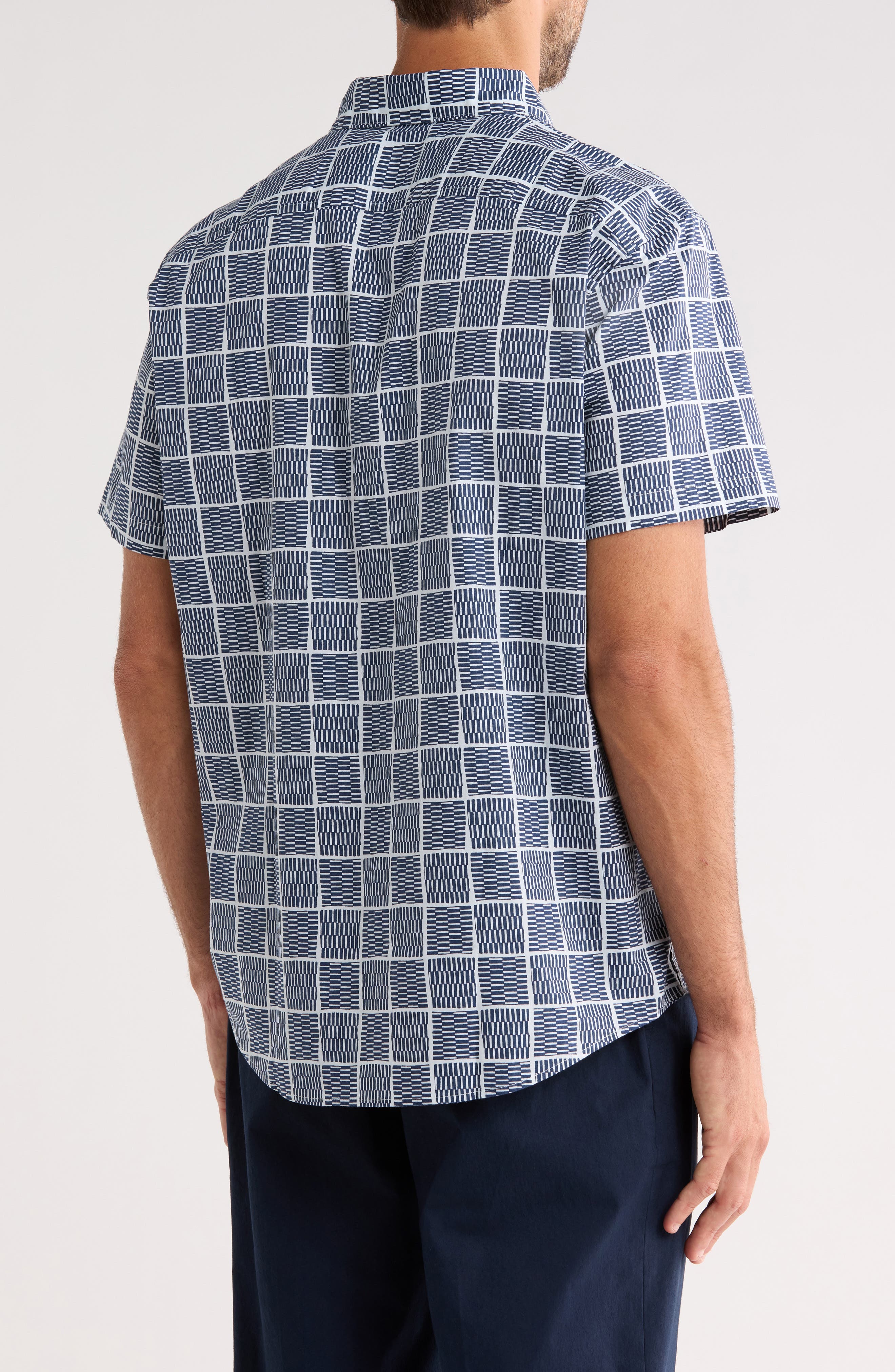 Original Penguin Tiles Print Stretch Cotton Button-Down Shirt ...