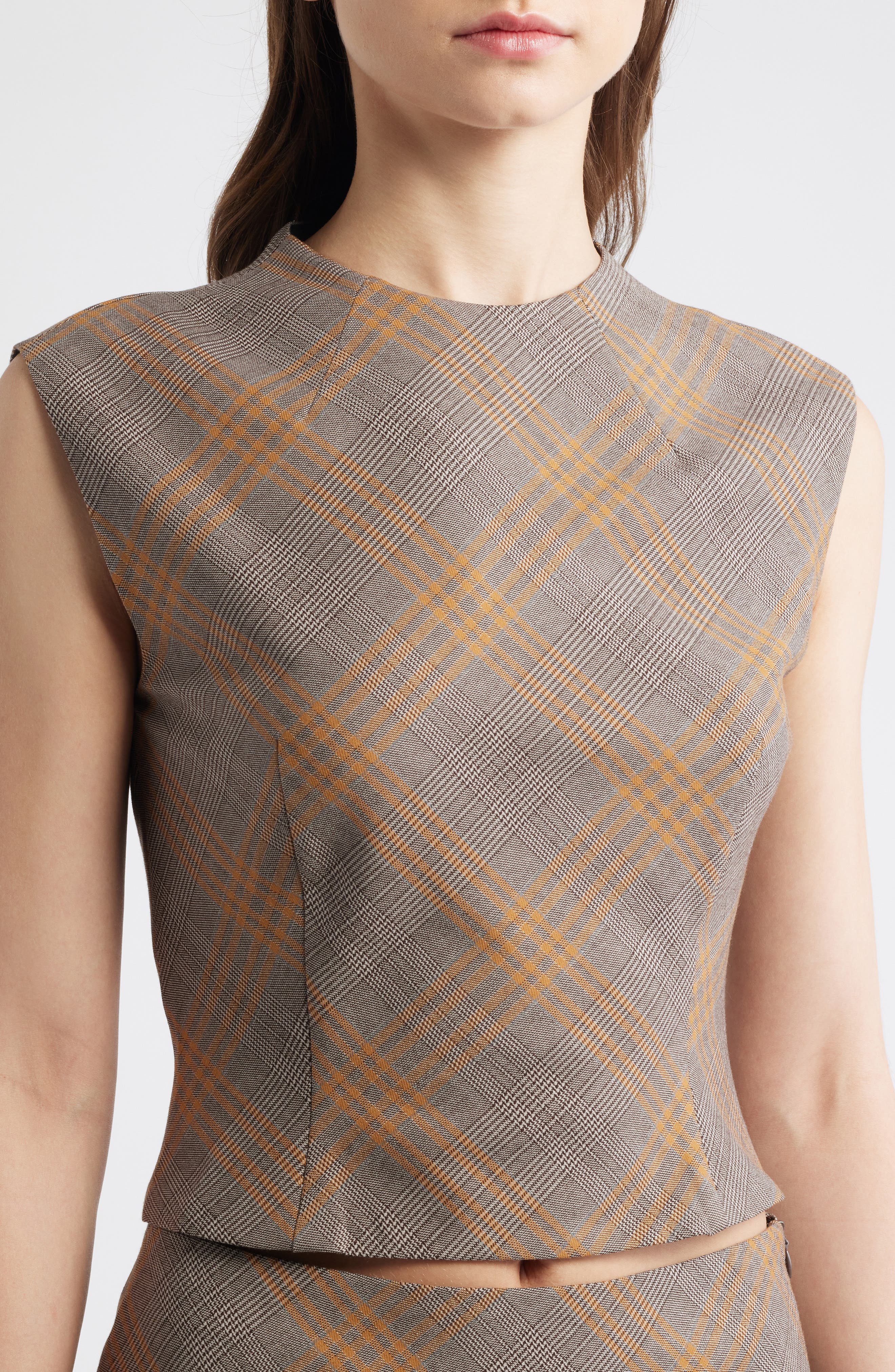 MANGO Melo Plaid Top | Nordstromrack