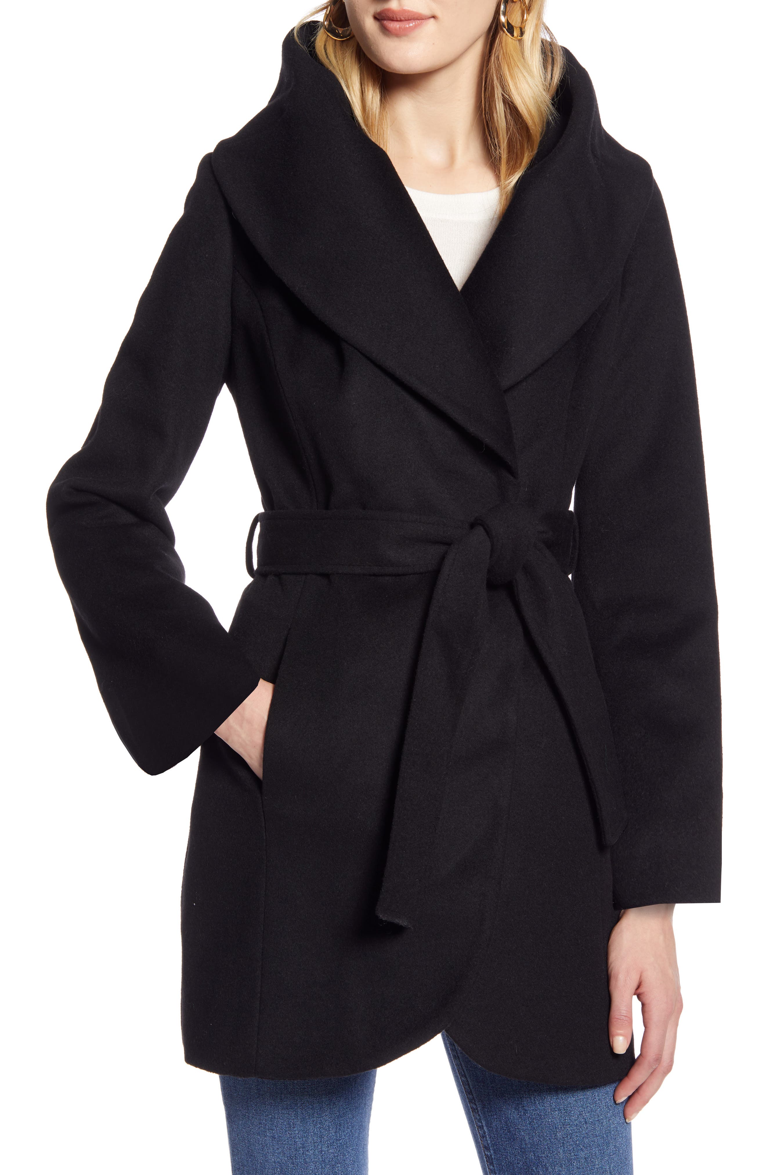 Halogen® Wool Blend Wrap Coat | Nordstromrack