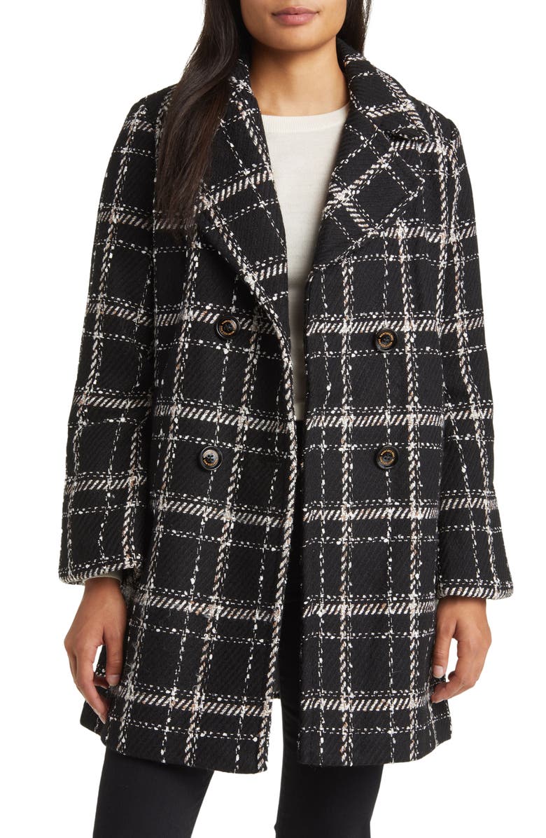 Sam Edelman Plaid Double Breasted Coat | Nordstromrack