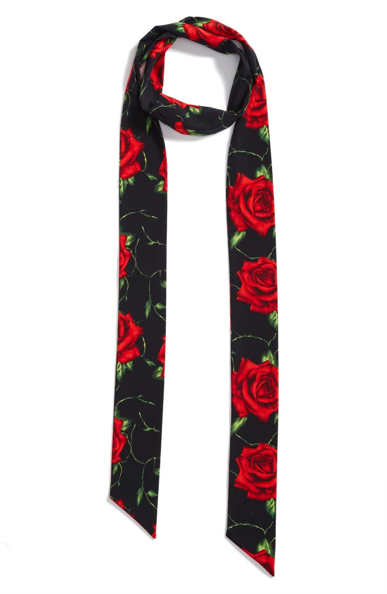 Cara Rose Print Skinny Scarf | Nordstrom