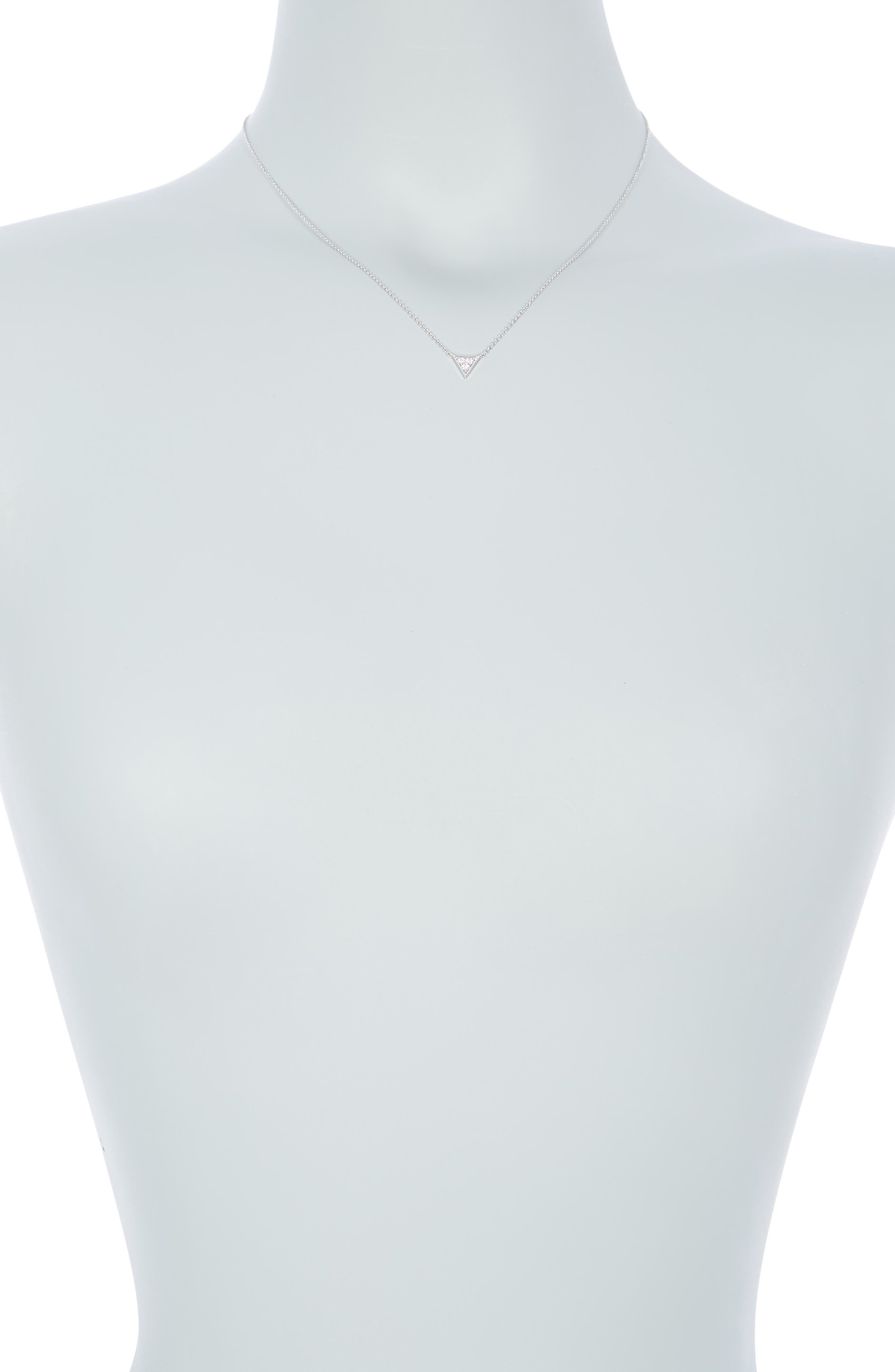 RON HAMI 14K White Gold Diamond Triangle Pendant Necklace - 0.11 ctw ...