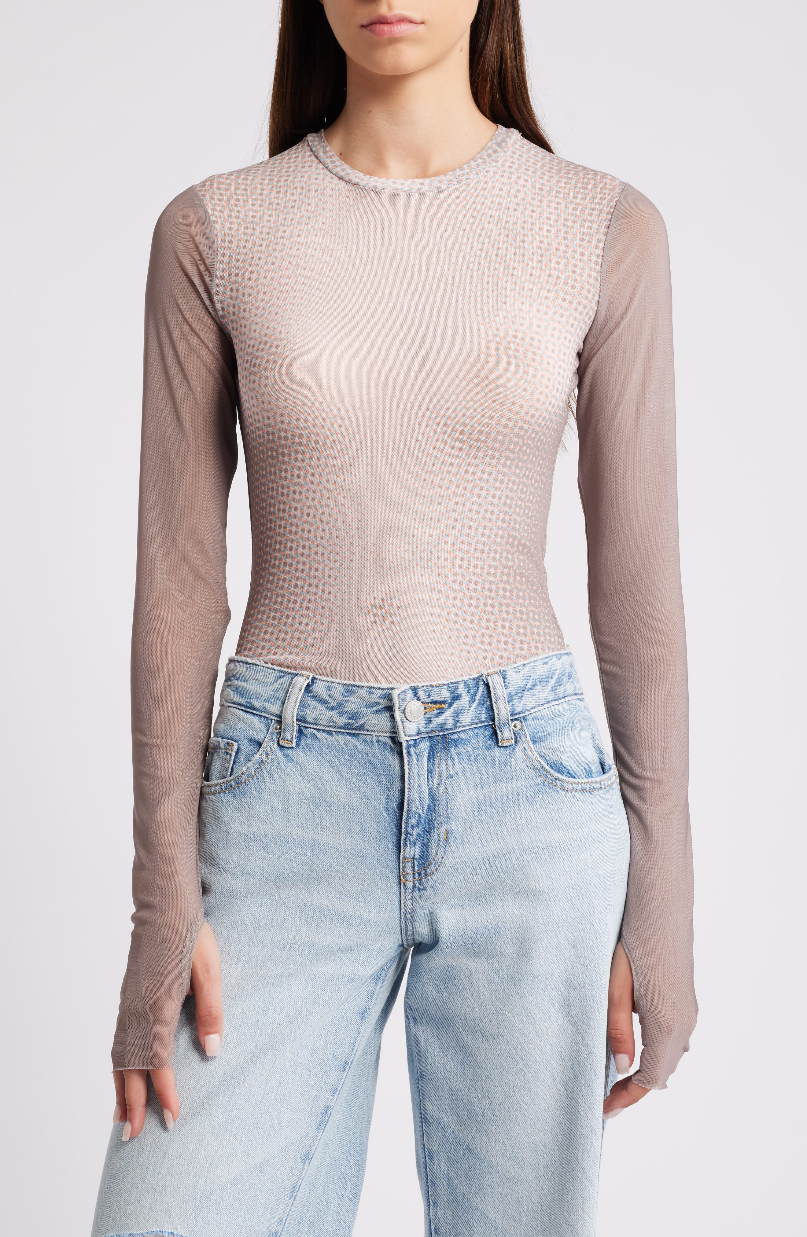 AFRM Kaylee Print Mesh Top | Nordstrom