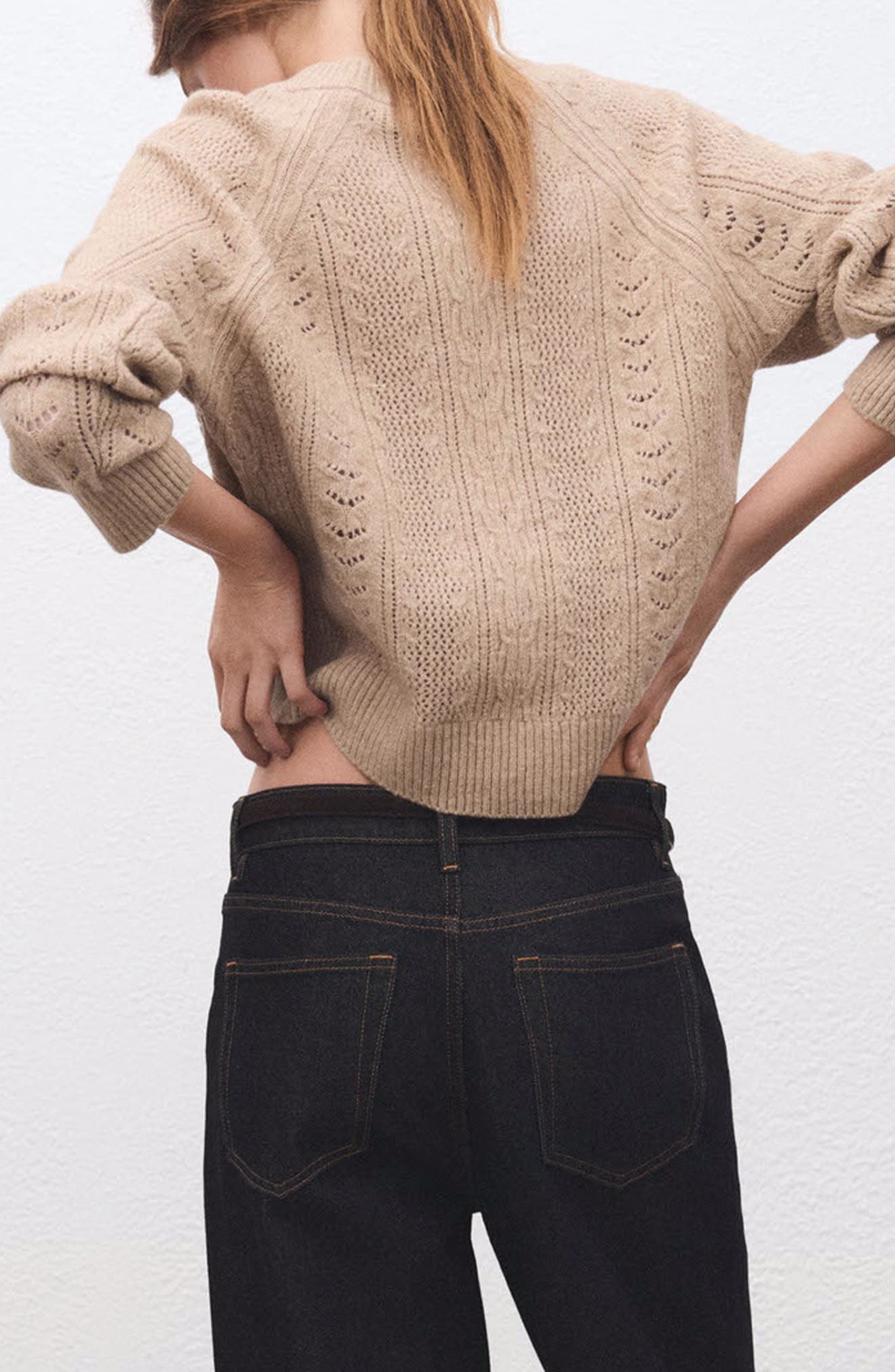 MANGO Pointelle Crewneck Sweater | Nordstrom
