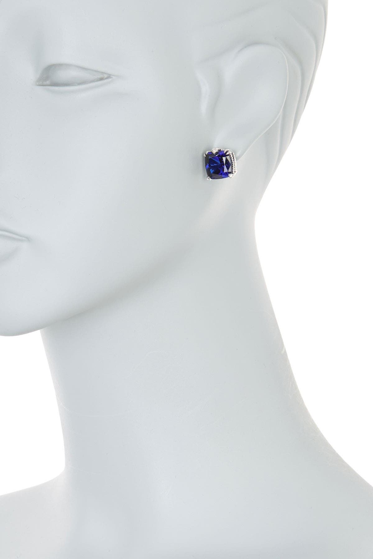 Judith Ripka Romance Cushion Cut Blue Sapphire & White Topaz Stud ...