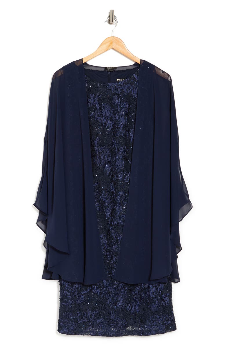 SL FASHIONS Rosette Shift Dress & Jacket | Nordstromrack