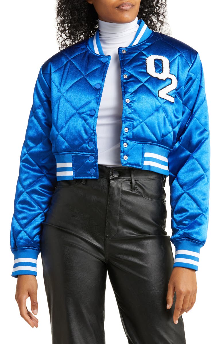 AZALEA WANG Satin Quilted Varsity Jacket | Nordstromrack