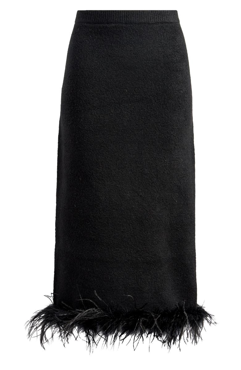 WAYF Sadie Feather Trim Knit Skirt | Nordstromrack