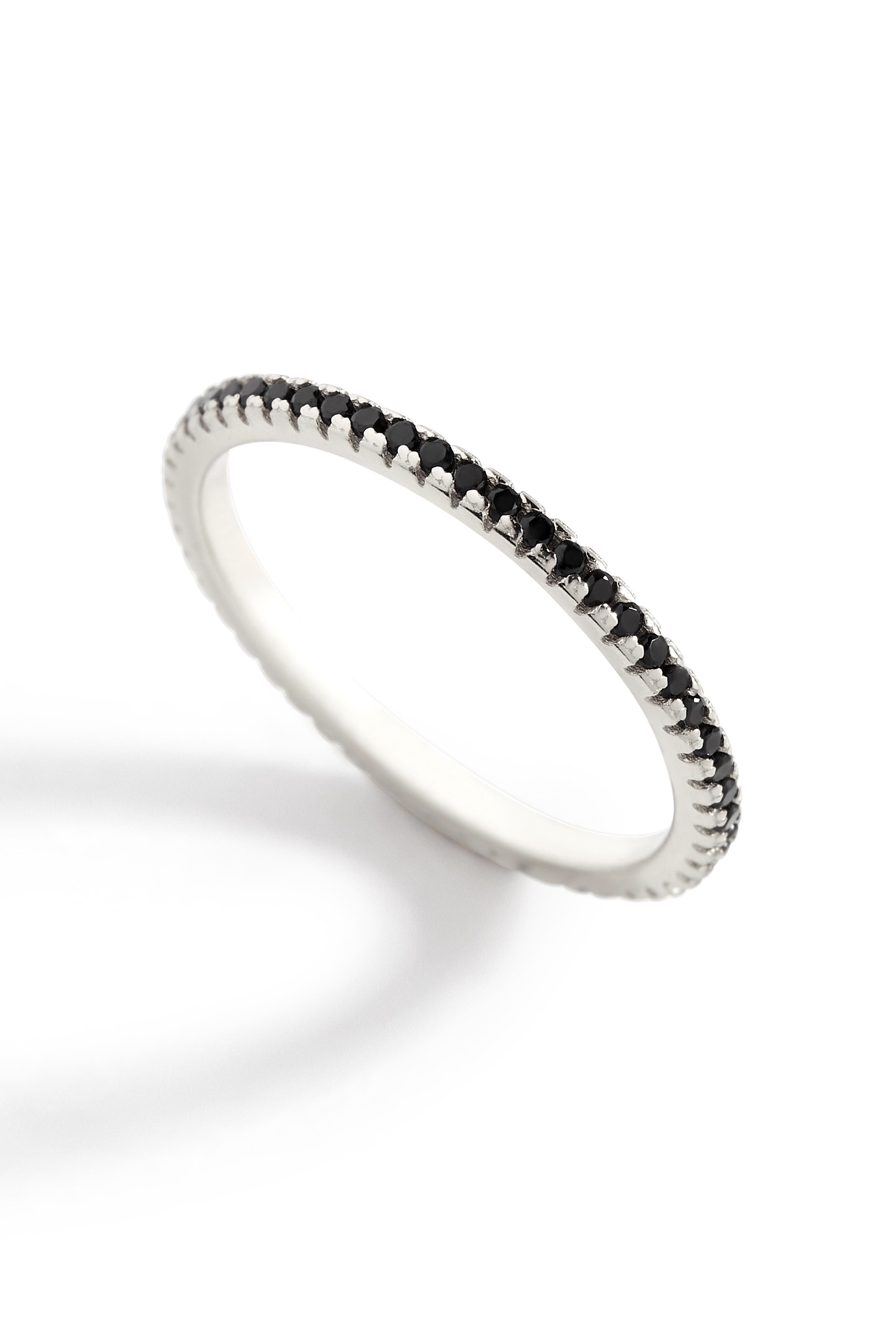 Mint & Lily Black Cubic Zirconia Eternity Stacking Ring | Nordstrom