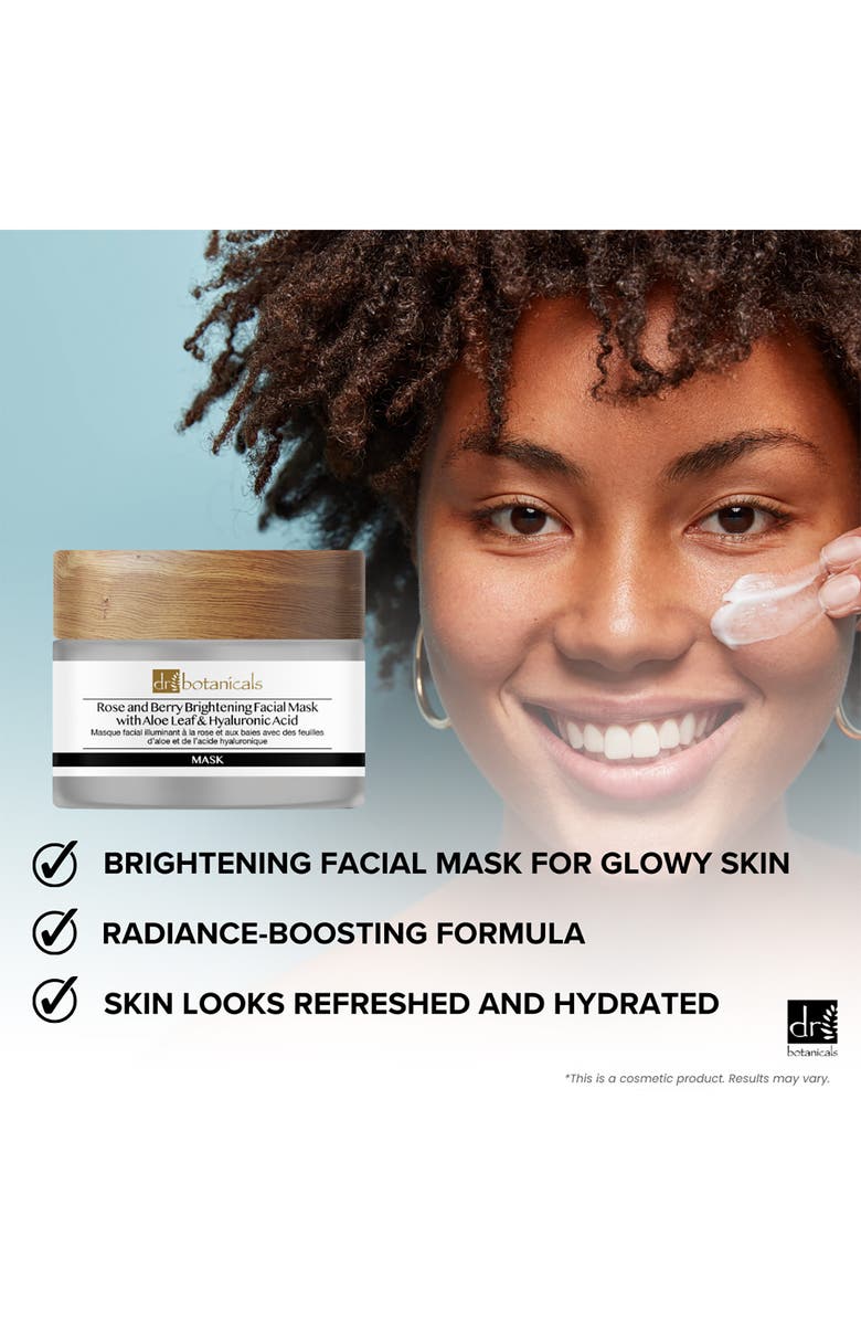 DR BOTANICALS Rose and Berry Brightening Facial Mask with Aloe Leaf ...