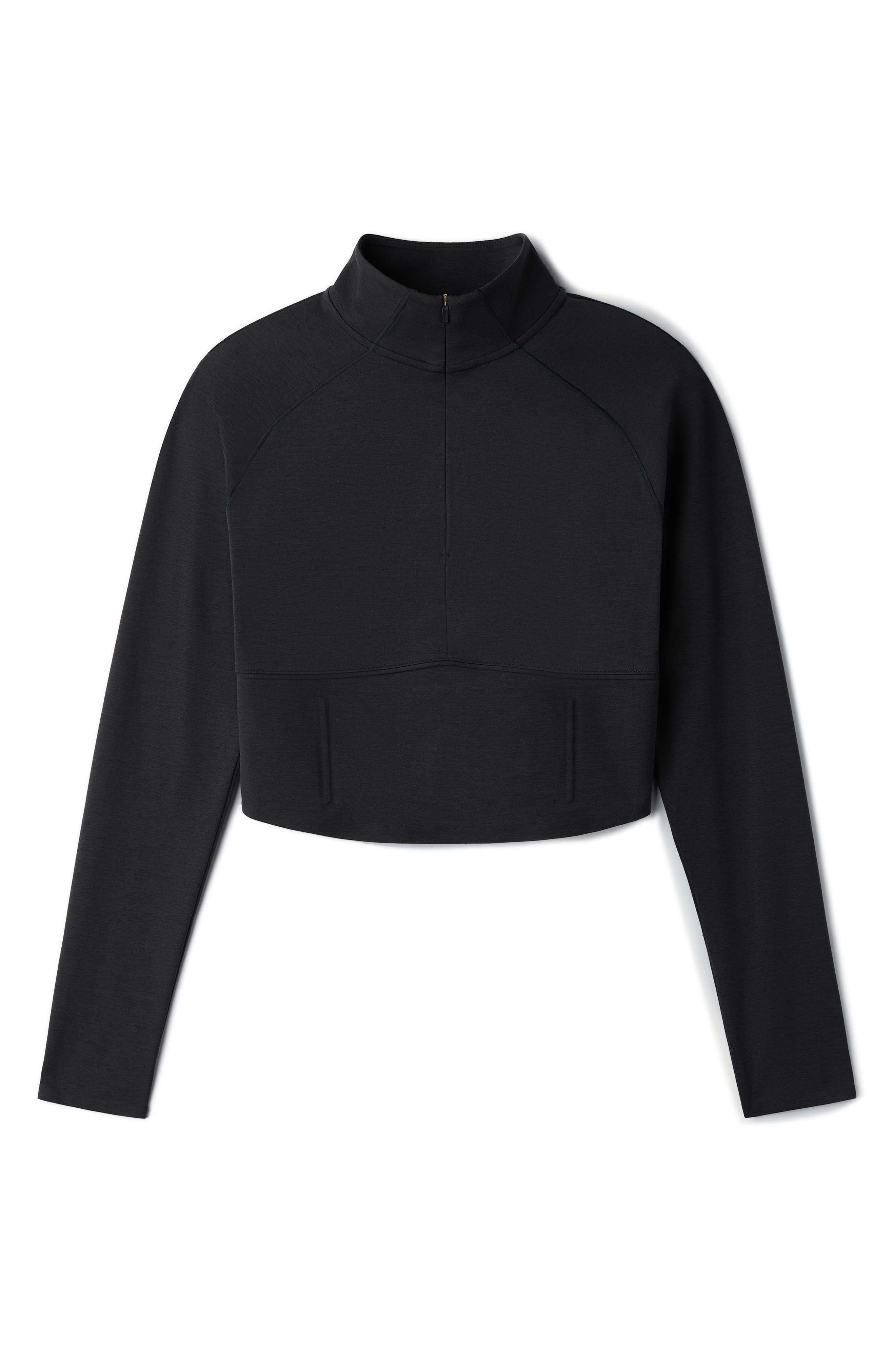 Rhone Heather Revive Crop Quarter Zip Top | Nordstrom