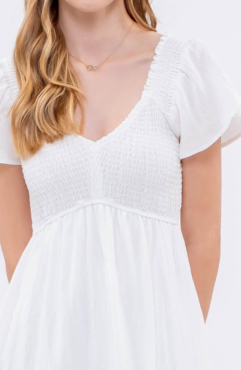 Blu Pepper Smocked Flutter Sleeve Minidress | Nordstromrack